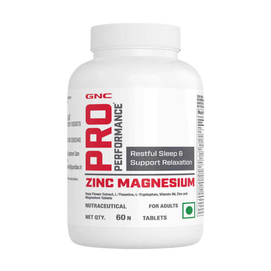 GNC Pro Performance Zinc + Magnesium + Amino (ZMA) Complex 60 Tablets ...